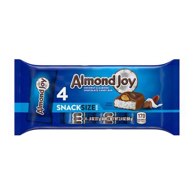 Almond Joy Coconut & Almond Chocolate Snack Size Candy Bars, 4 pk, .6 ...