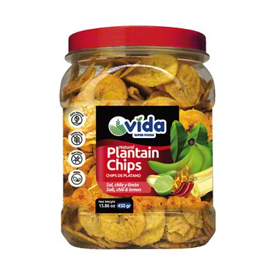 Vida Super Foods Natural Chile & Lemon Plantain Chips, 15.86 oz | Joe V ...