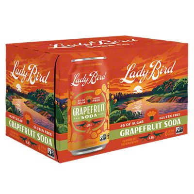 Lady Bird Grapefruit Soda 12 oz Cans, 6 pk | Central Market - Really ...