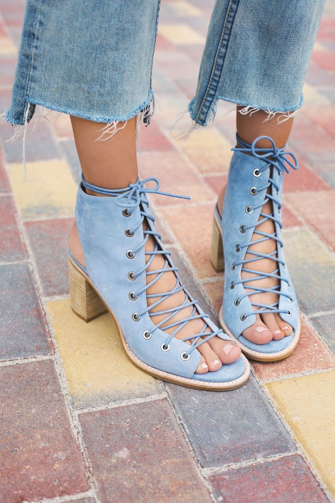 Minimal Lace-Up Heels | Free People