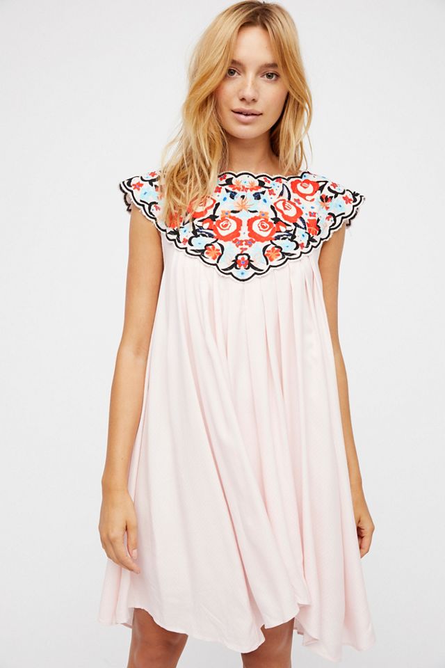 In The Flowers Embroidered Mini Dress | Free People