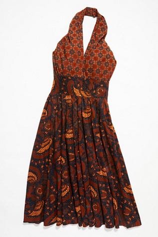 Vintage 1970s Patchwork Print Dress | Free People