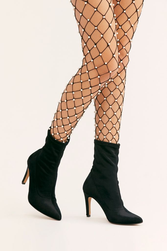 Pearl Embellished Fence Net Tights | Free People