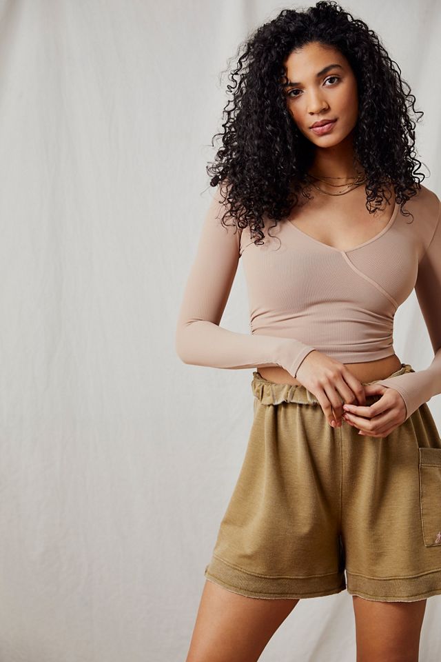 Surplice Wrap Long-Sleeve Crop | Free People UK