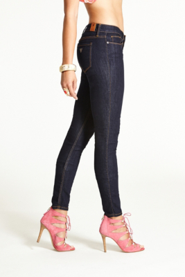 Low Rise Power Skinny Jeans With Silicone Rinse