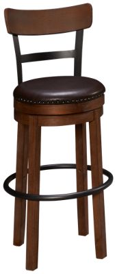 Ashley -Pinnadel-Ashley Pinnadel Swivel Bar Stool with Nailhead ...