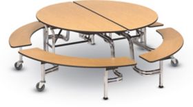Cordial 60" Round Mobile Cafeteria Table w/ Chrome Frame - AMCB-RNDC ...