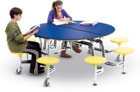 Cordial 5' Round 8 Stool Cafeteria Table w/ Chrome Frame - AMCS-RNDC ...