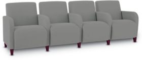 Bristol 4-Seat Sofa w/ End & Center Arms in Vinyl - BRC-4CE-V | K-Log