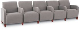 Bristol 5-Seat Sofa w/ End & Center Arms in Vinyl - BRC-5CE-V | K-Log