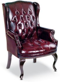 Timeless Vinyl Side-Arm Chair w/ Tufted Seat and Back - BTCC-89V | K-Log