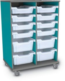 Hideaway Single-Sided Storage Cart w/ (8) 3" and (4) 6"H Totes - CHD ...