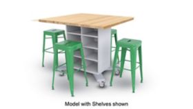 42"H Rhapsody 49"Wx40"D Single-Sided Workstation w/ 4 Stools - CHD-4042-S | K-Log