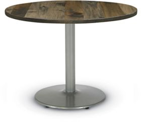 Round Courant Cafe Table w/ Solid Wood Top - 29"H - CKB-R-W | K-Log