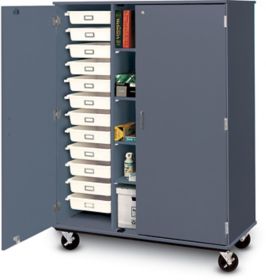 48"Wx24"Dx67"H Atlas Combo Storage Cabinet w/ 5-Shelves and 12-Opaque ...