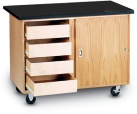 Invent Mobile Lab Station w/ Flat Top & Concealed Drawers - DST-423 | K-Log
