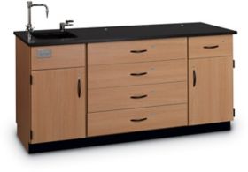 Element 73"W Instructor Island w/ Phenolic Resin Top, 36"W Drawers ...