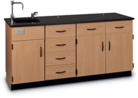 Element 73"W Instructor Island w/ Phenolic Resin Top, 18"W Drawers, and ...