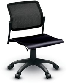 Global Sonic Task Chair with Plastic Seat and Mesh Back Armless 6537MB