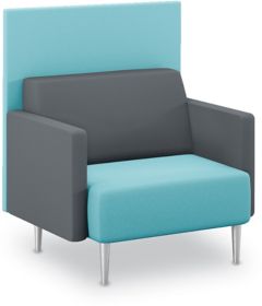 Clover Panel-Back Oversized Chair in 2-Tone Designer Upholstery - HEC ...