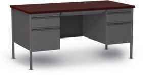 60"Wx30"D Tutor Double Pedestal Desk - HIMD-6030 | K-Log