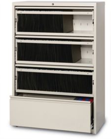 36"Wx52-1/2"H 4-Drawer Privy Lateral File w/ Roll-Out Shelves - HISE ...