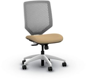 Solve Polymer Back Task Chair w Fabric Seat and White Frame HSV 2TCW K Log