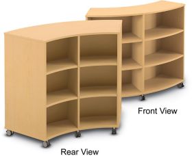 Uber Double-Sided Mobile Bookcase Storage w/ 12 Shelves - HYPR-DB6 | K-Log