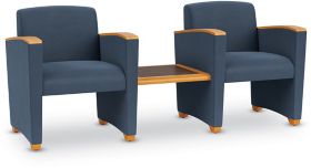 Cunningham 2-Chairs w/ Center Table in Vinyl