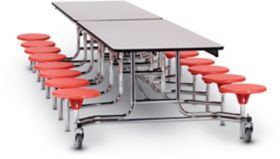 Concord Rectangle Cafeteria Table w/ 16 Stools - MSU-R-16 | K-Log