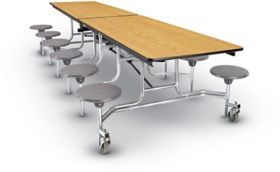 Concord Rectangle Mobile Cafeteria Table w/ Stools - MSU-R | K-Log