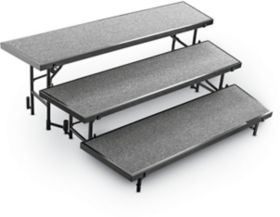 3-Level Tapered Concerto Choral Riser Set w/ Carpeted Deck - N-TR3-C ...