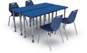 Unison 30"Wx20"D Single-Student Rectangle Desk w/ Chairs - 4 Student ...