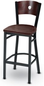 Terrace Wood Keyhole Back Cafe Stool w/ Wood Seat - PCTC-AS-W | K-Log