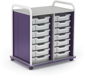 33"Wx34"H Edison 2-Column Mobile Open Tote Storage - PMR-DN3T | K-Log