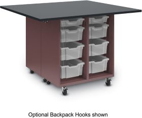 KI: Ruckus® Double-Faced Tote Storage, (12) 6" and (4) 3" Totes, Open ...