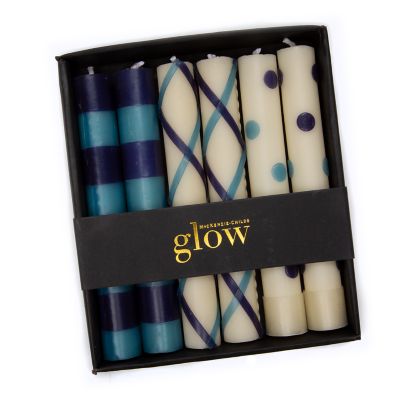 MacKenzie-Childs | Mini Dinner Candles - Blue & Navy - Set of 6