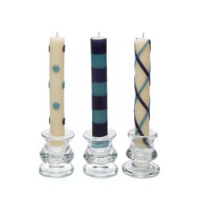 MacKenzie-Childs | Mini Dinner Candles - Blue & Navy - Set of 6