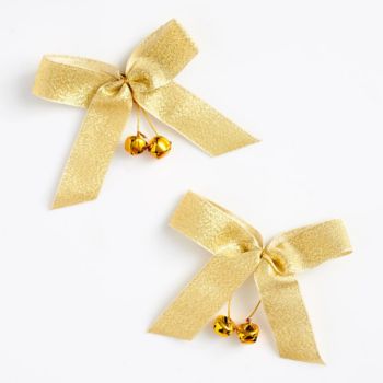 Gold Bows with Bells | Paper Source