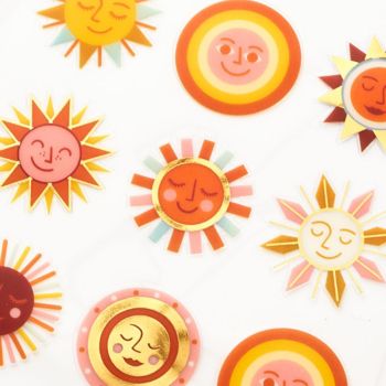 Retro Sun Stickers | Paper Source