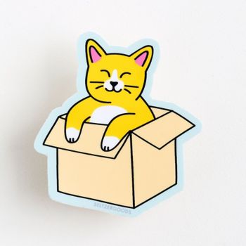 Cat in Box Sticker | Paper Source