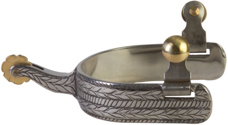 Western SS Rope Wide Clover Mens Spurs - StateLineTack.com - StableSteals