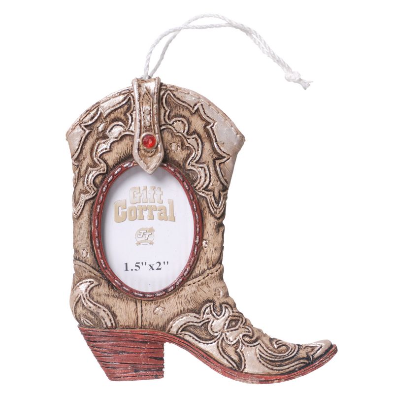 Cowboy Boot Picture Frame Ornament - StateLineTack.com