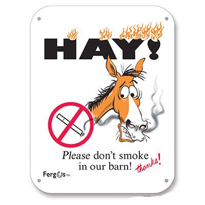 Fergus Stall/Barn Sign Dont Smoke - StateLineTack.com