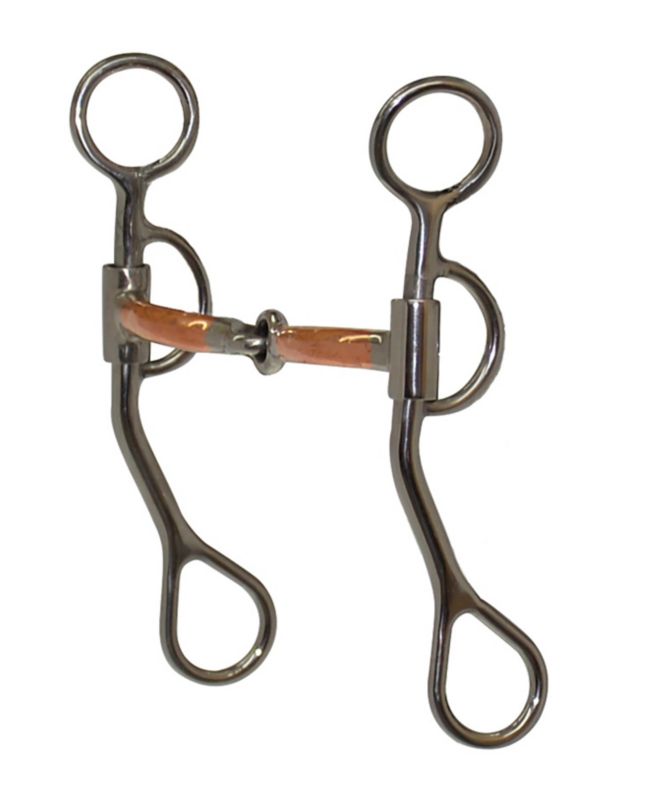Diamond R 3/8in Smooth Copper Snaff Argentine Bit - StateLineTack.com