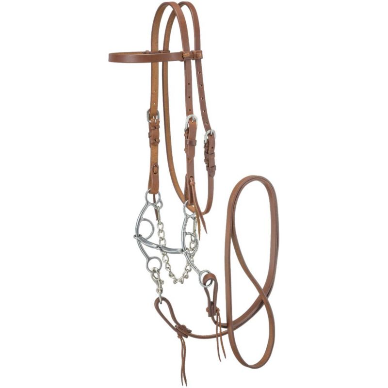 Tough1 Bridle w/Short Shank Gag Snaffle Bit - StateLineTack.com