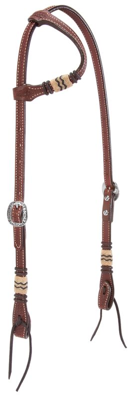 Weaver Leather Rawhide Black Sliding Ear Headstall - StateLineTack.com