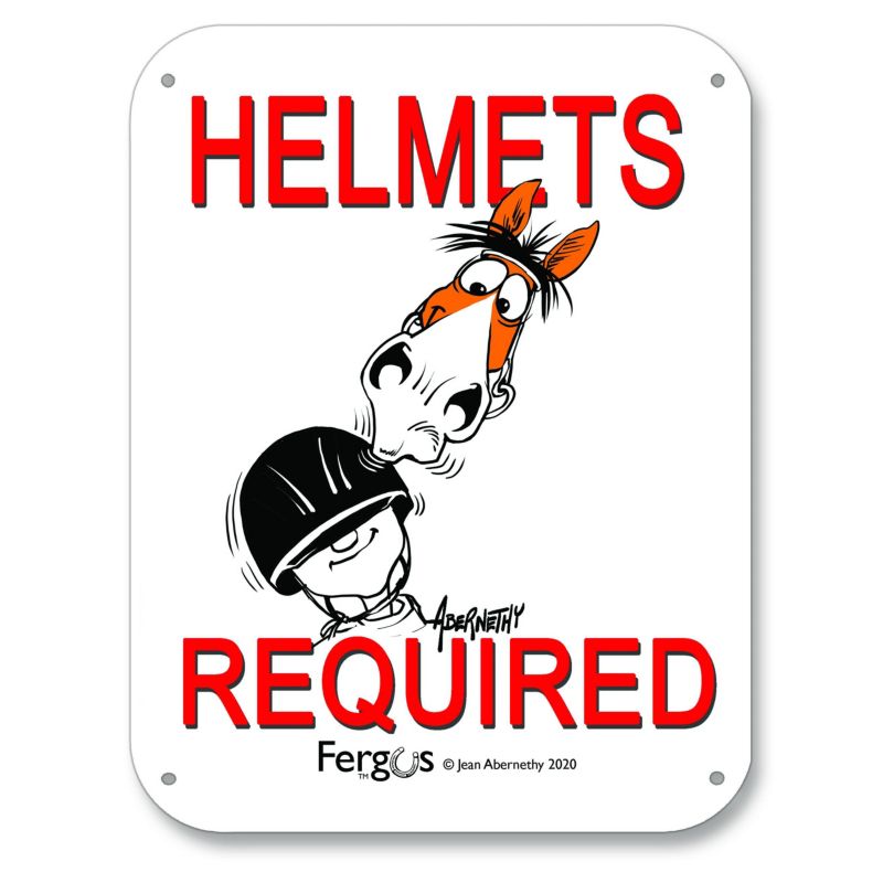 Fergus Barn Sign Helmet Required - StateLineTack.com