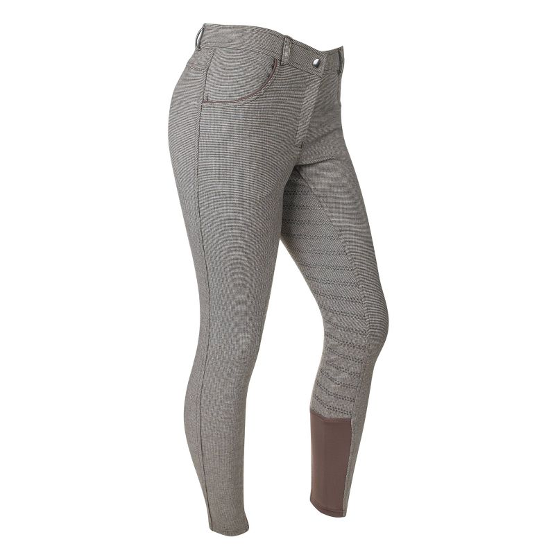 Ashley Classic Ladies FS Breeches Blue/Tan Check - StateLineTack.com ...