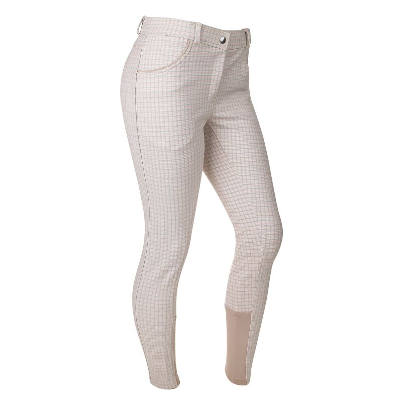 Ashley Classic Ladies KP Breeches Pink/Blue Plaid - StateLineTack.com ...